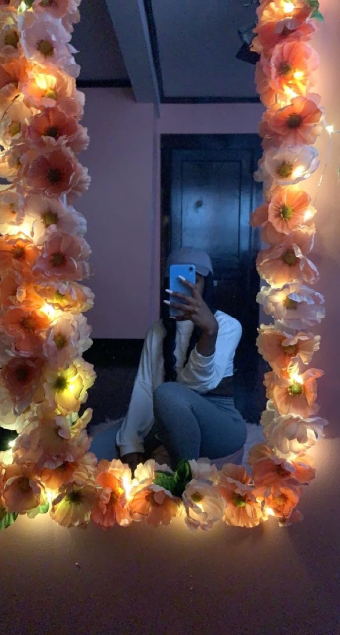 Flower decorated full length mirror | Etsy