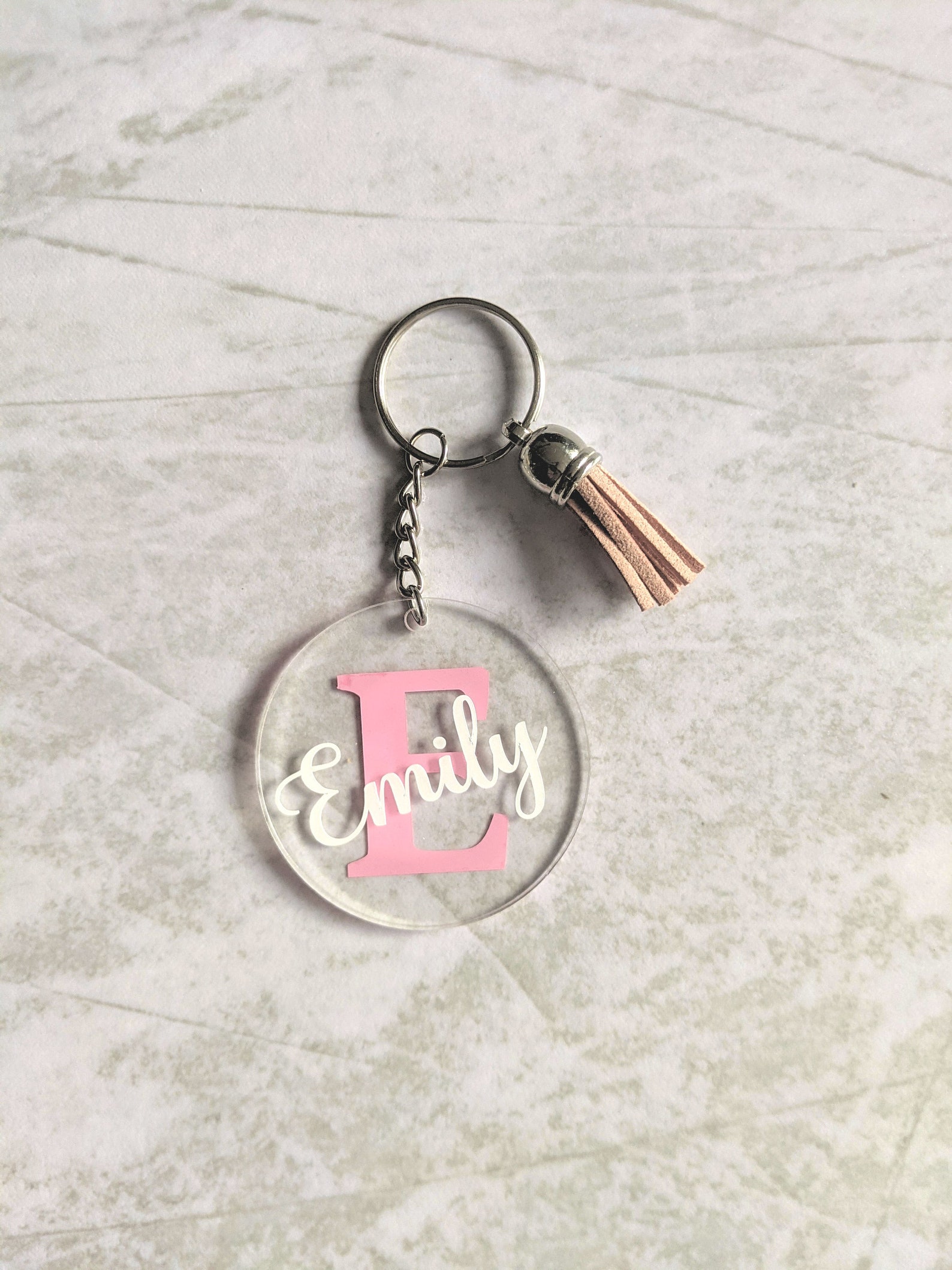 Personalised Colour Initial Keyring With Name Monogram - Etsy UK