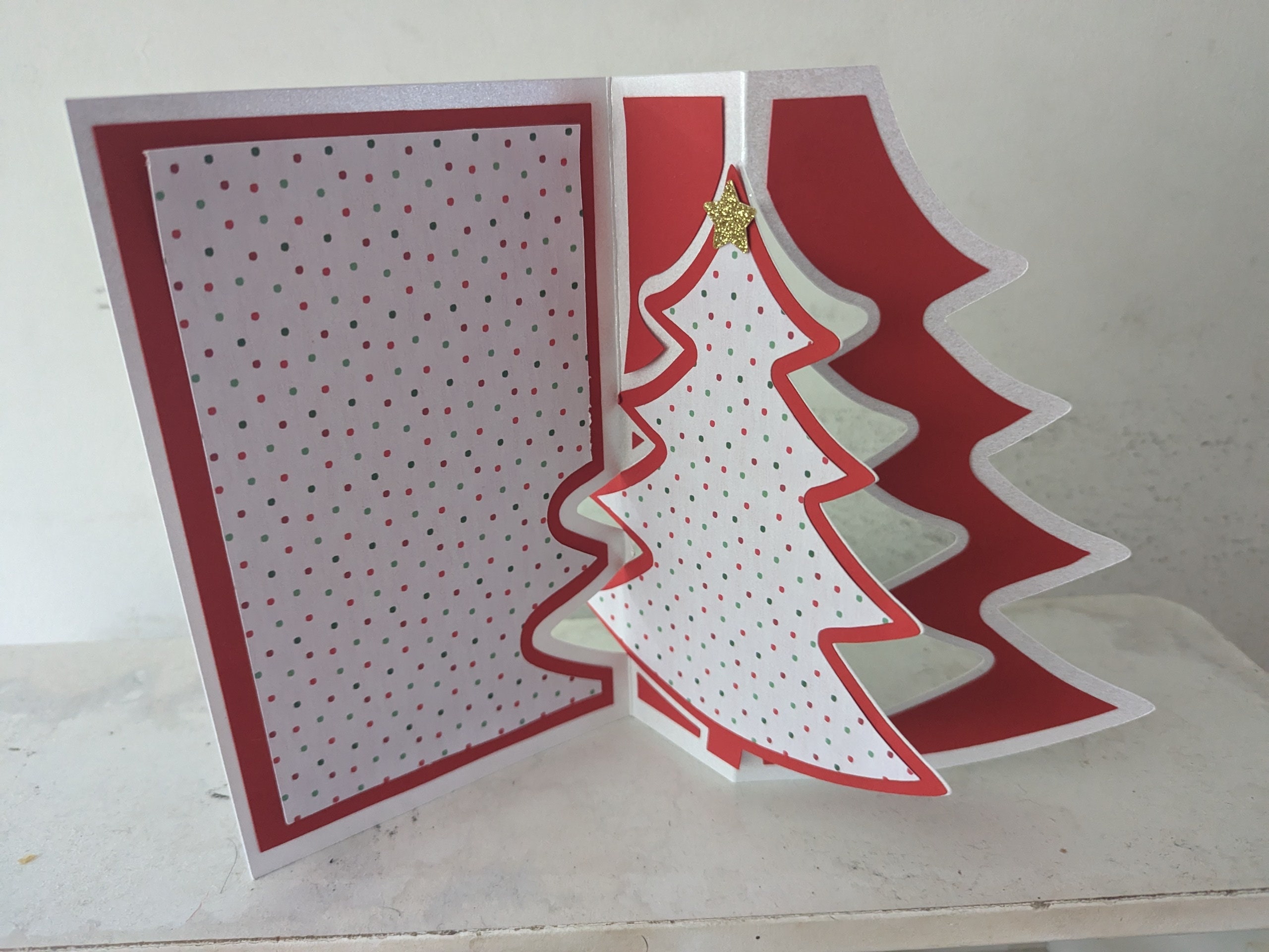 Pop up Fancy Fold Christmas Tree Card SVG, Christmas Tree Card Cutting ...
