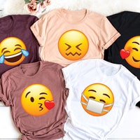 Custom Emoji Group Matching T-shirt Gift for Emoji Party,custom Family ...
