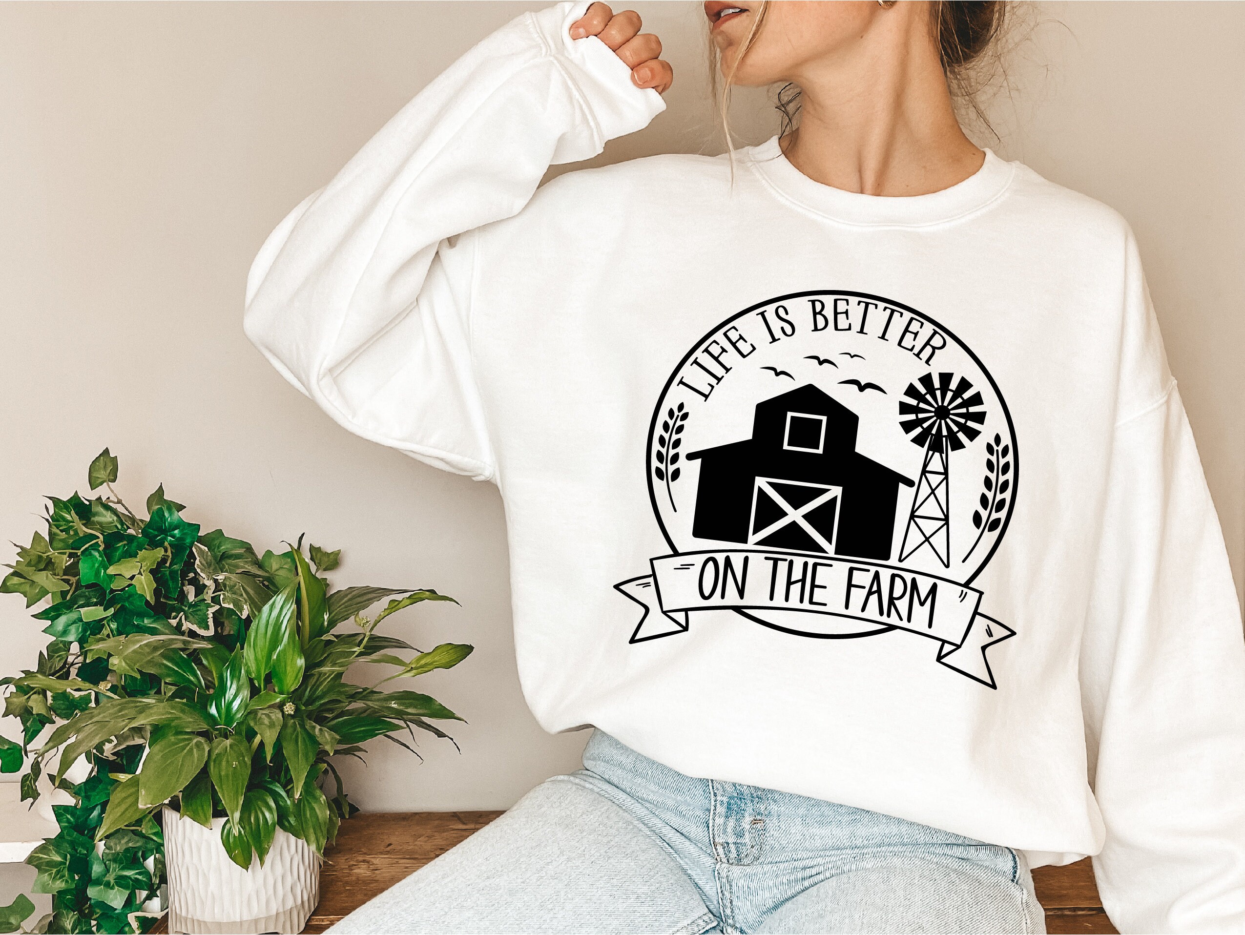 Life is Better on the Farm Sweatshirt, Harvest Sweatshirt, Farmer Wife ...