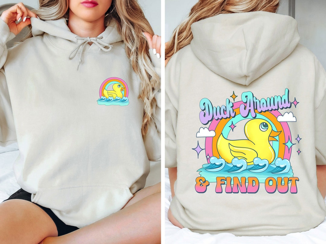 Groovy Duck Around and Find Out Hoodie Gift, Funny Duck Sweatshirt ...