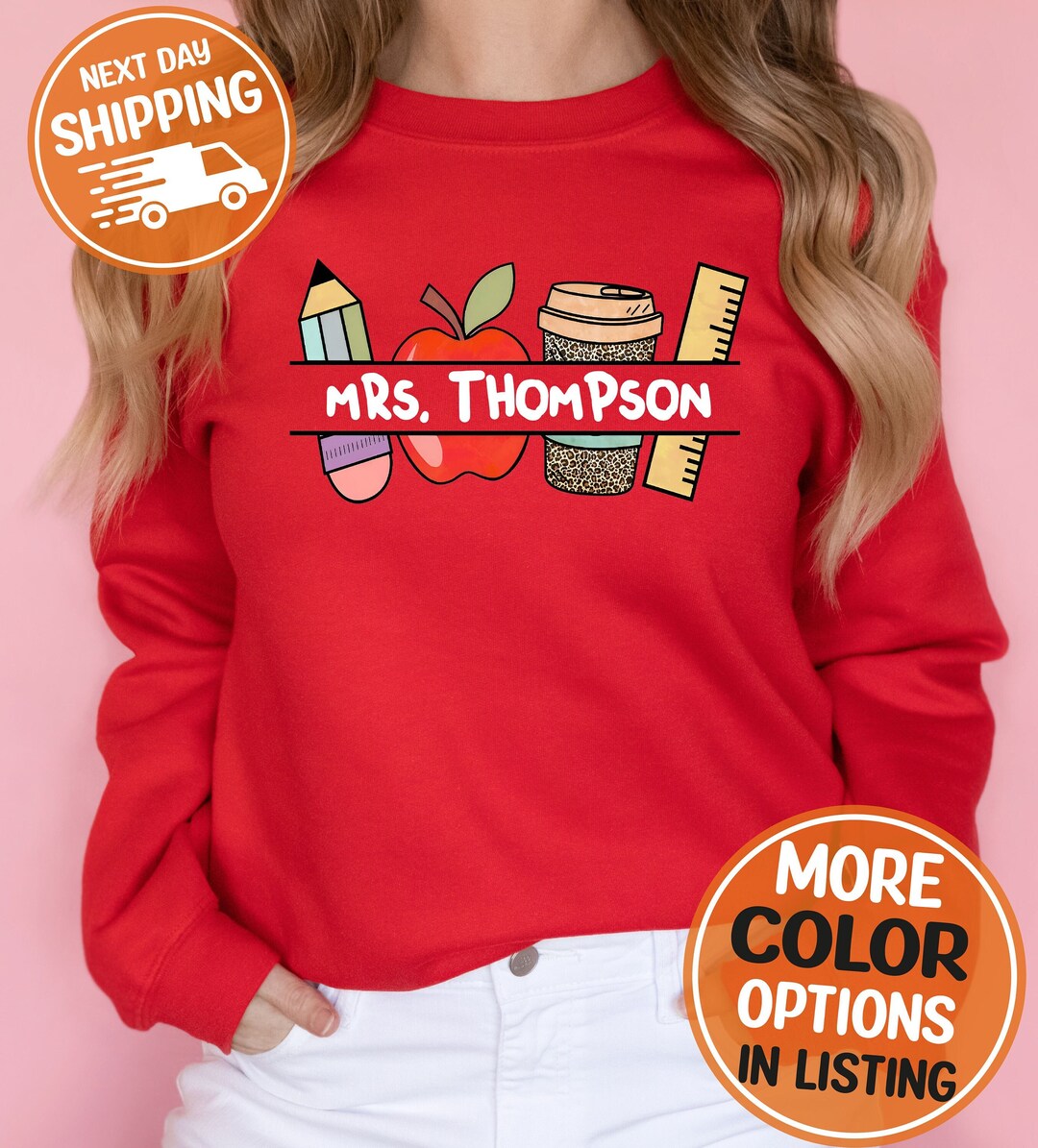 Teacher Mrs Name Or Surname Custom Sweater Cute Customization Teacher Teacher Mrs Name Or Surname Custom Sweater Cute Customization Teacher