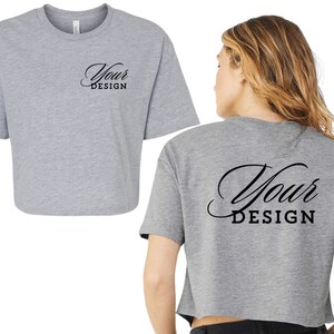 Custom Text Logo Crop Tops, Customized Cropped T-shirts, Custom Logo ...
