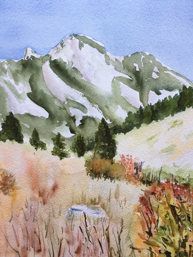 Boulder Flatirons Fall Watercolor Print: Colorado Hiking Art - Etsy