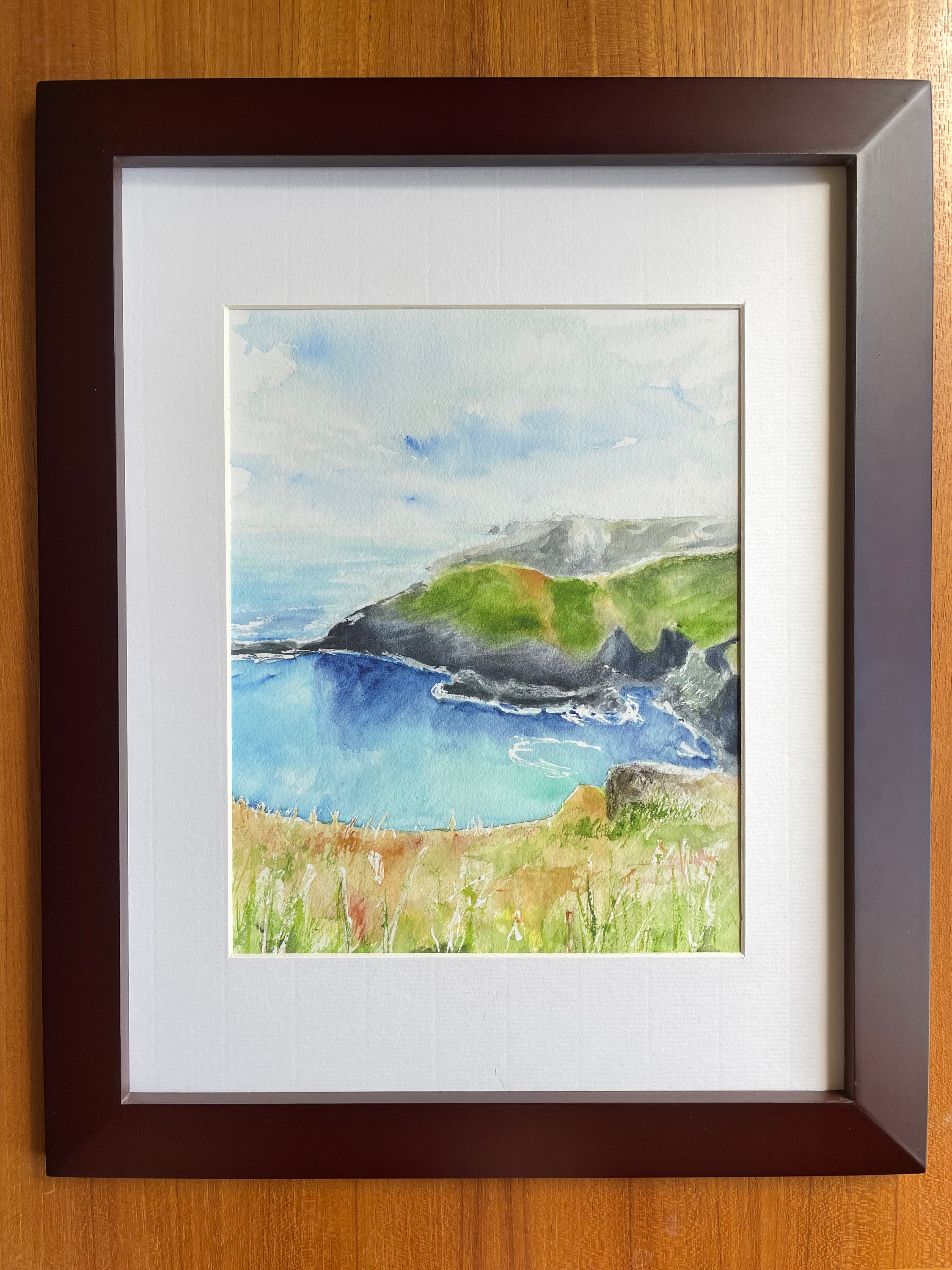 Tintagel Cliffs Watercolor Giclée Print, Cornwall England Painting ...