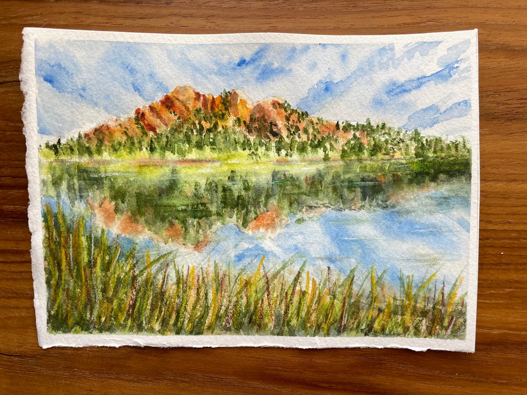 Lily Lake Colorado Original Watercolor Painting: Estes Park Landscape ...