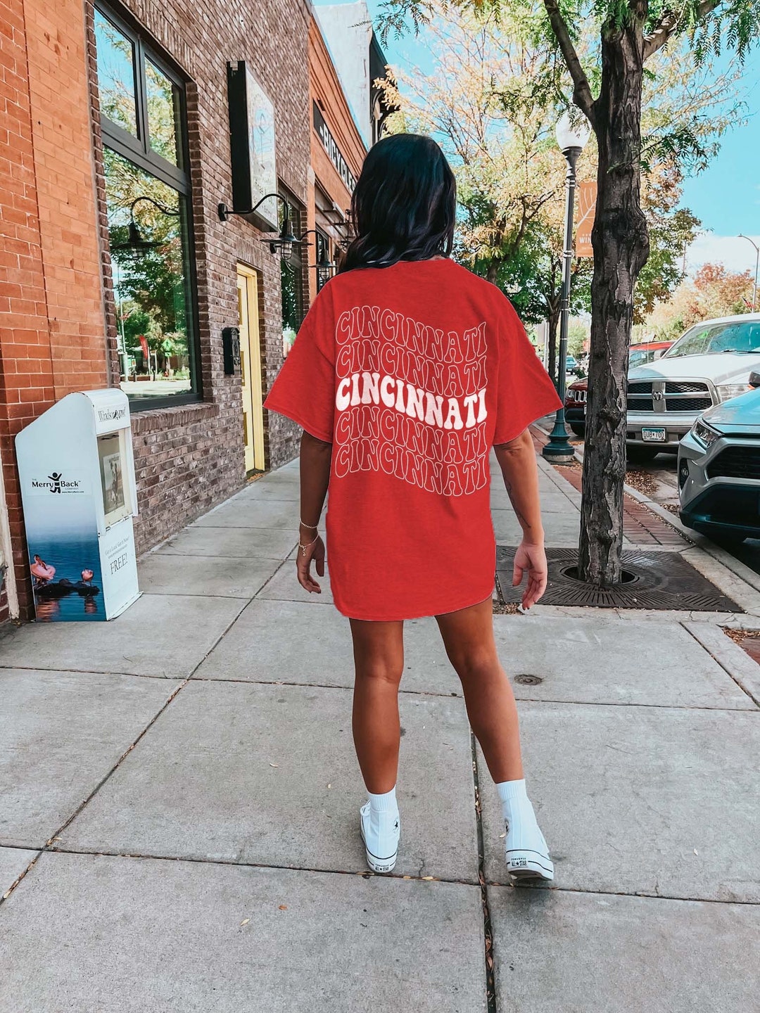 Funky Cincinnati Shirt, Retro Cincinnati Tee, Oversized Varsity Shirt ...