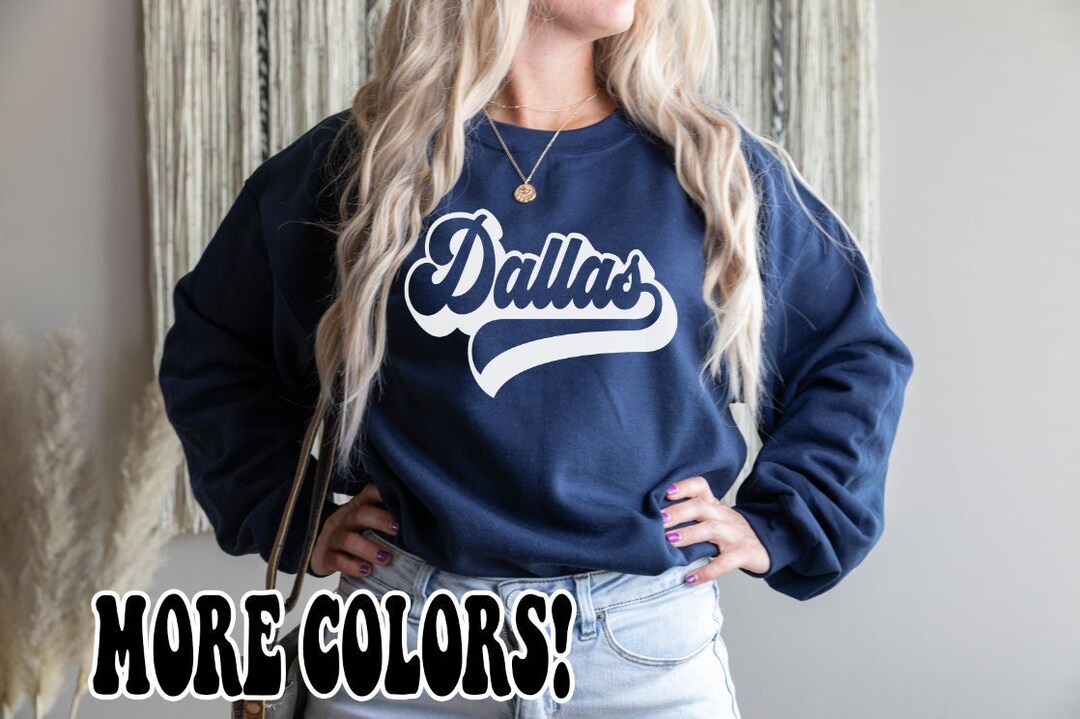 Retro Dallas Sweatshirt, Cute Dallas Crewneck, Minimalist Oversized ...