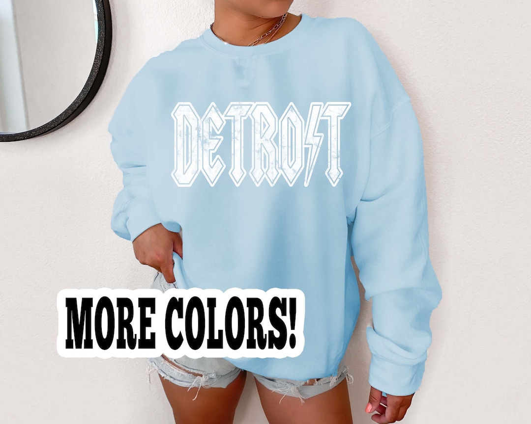 Distressed Detroit Sweatshirt, Vintage Detroit Crewneck, Oversized ...