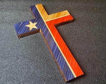 Wooden Texas Cross, Texas Flag Cross, Christian Decor, Christ-centered ...