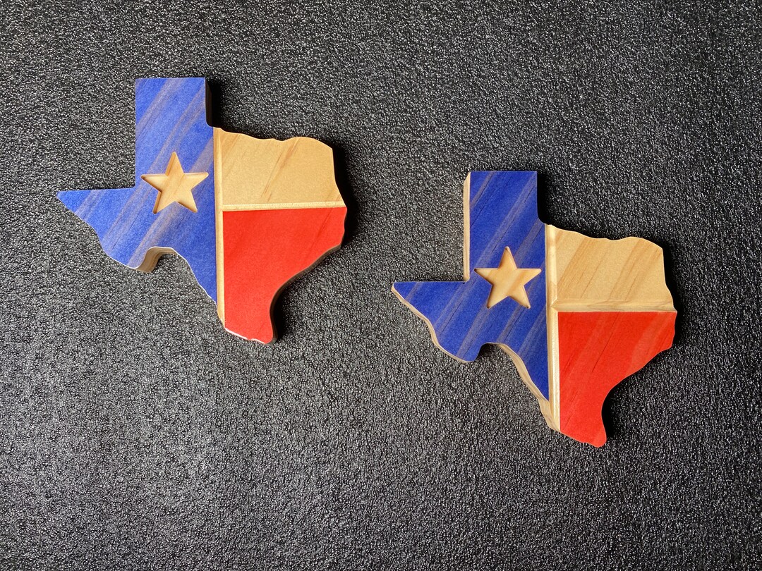 Beautiful Wooden Carved Texas Flags - Mantle 2 Pack - Etsy
