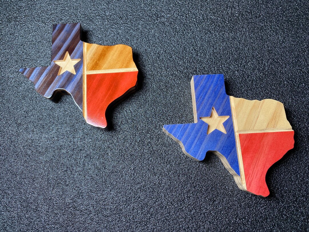 Beautiful Wooden Carved Texas Flags - Mantle 2 Pack - Etsy