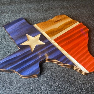 Carved Wooden Texas Shaped Flag - Etsy