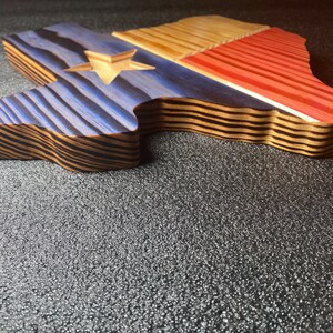 Thicker Carved Wooden Texas Shaped Flag for Desks - Etsy