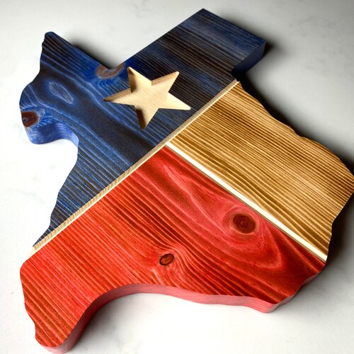 Lone Star Texas Carved Wooden Flag | Etsy