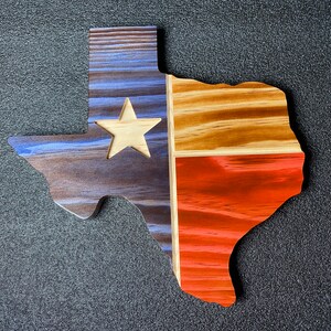 Carved Wooden Texas Shaped Flag - Etsy