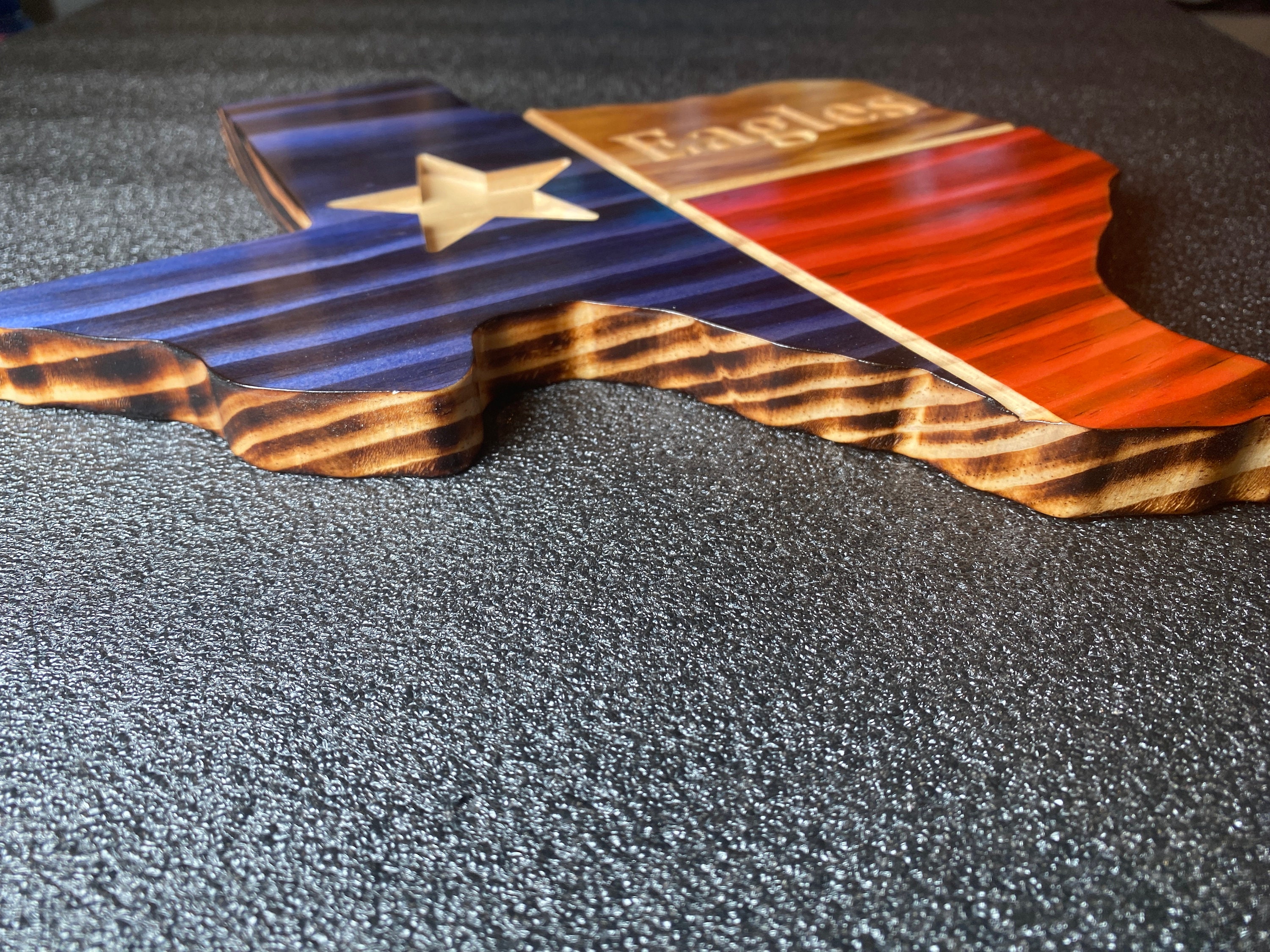 Eagles Carved Wooden Texas Shaped Flag - Etsy