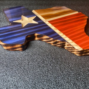 Carved Wooden Texas Shaped Flag - Etsy