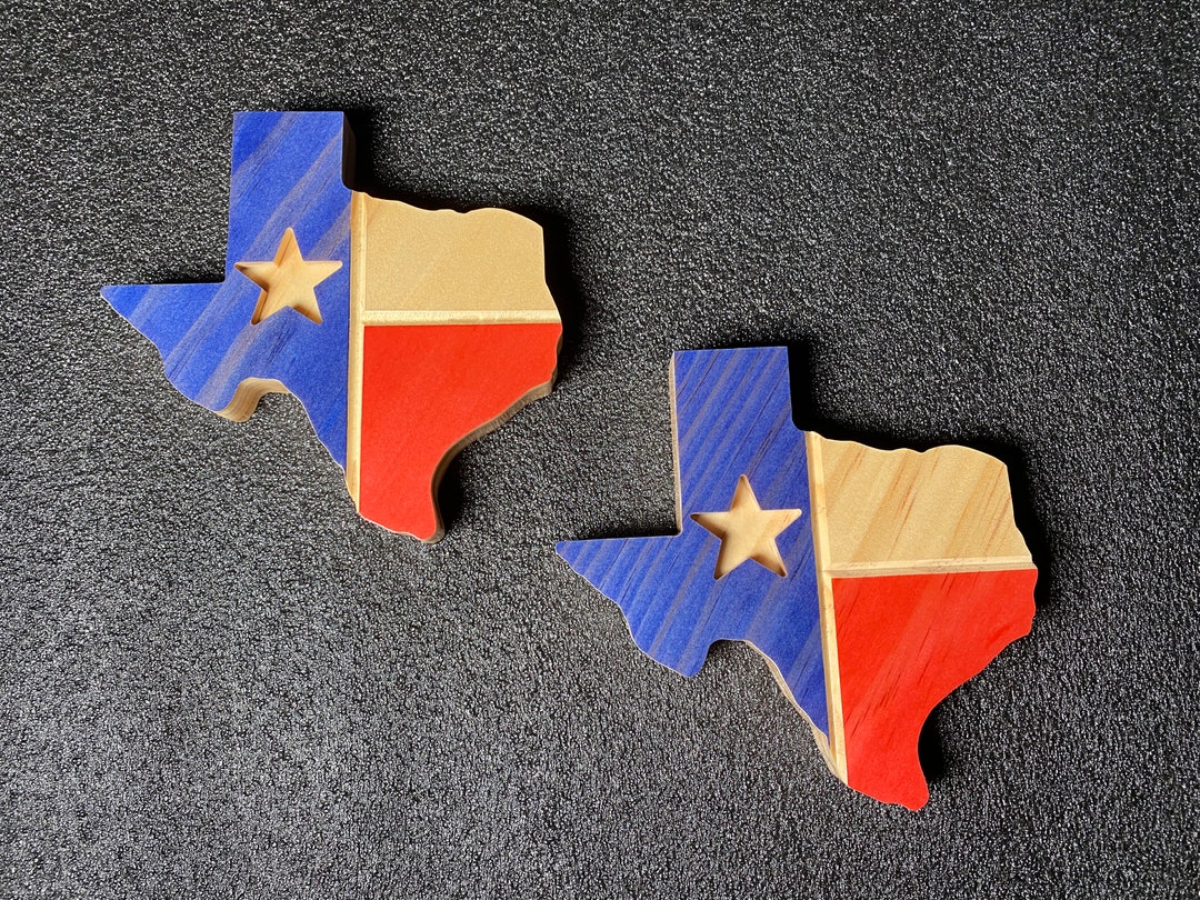 Beautiful Wooden Carved Texas Flags - Mantle 2 Pack - Etsy