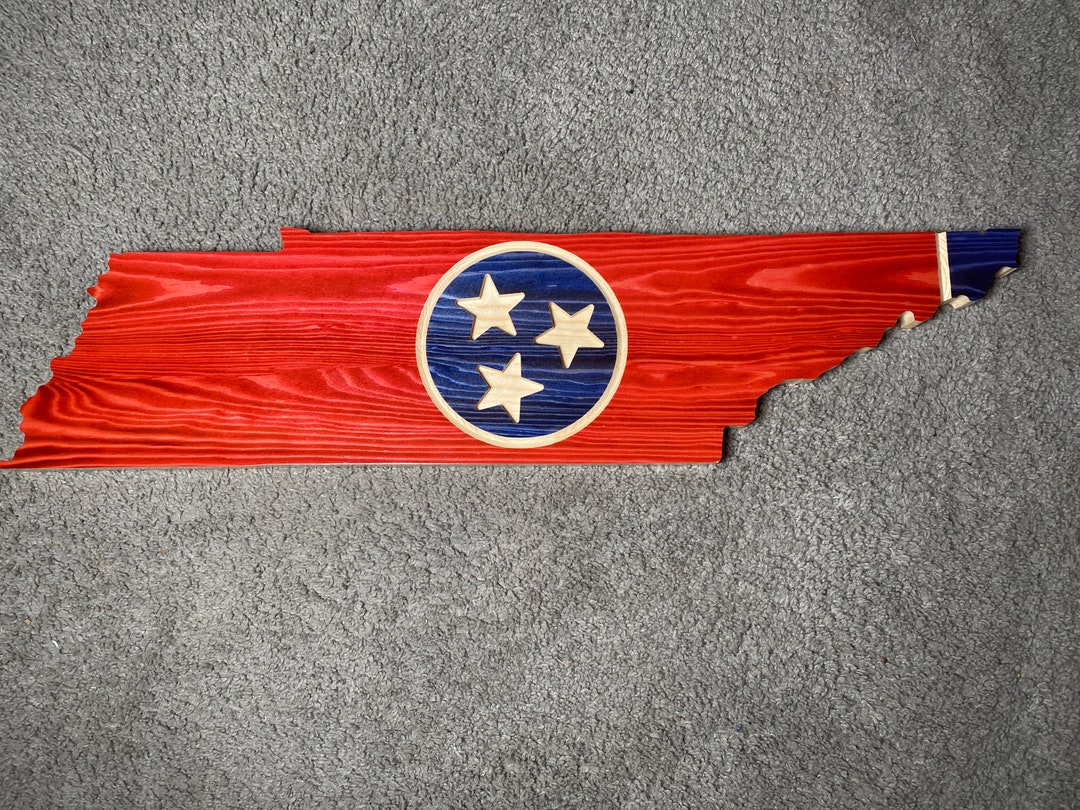 Large Wooden Tennessee Shaped State Flag (24 Inch) - Etsy