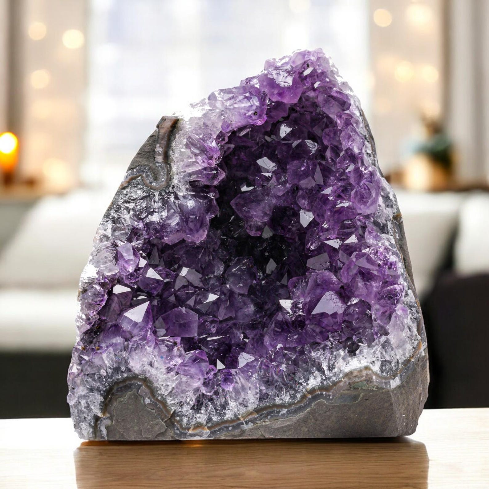 Large Natural Amethyst Crystal Cluster From Uruguay - Deep Purple Color ...