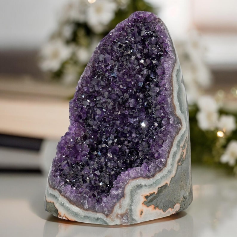 X-large Uruguayan Amethyst Crystal Cluster Geode - Deep Purple - Etsy