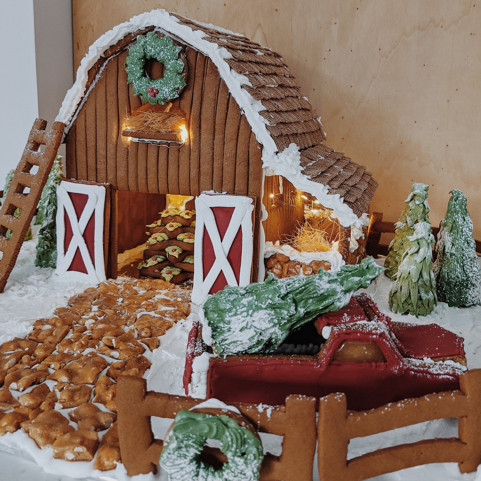 Barn Gingerbread House Template - Etsy