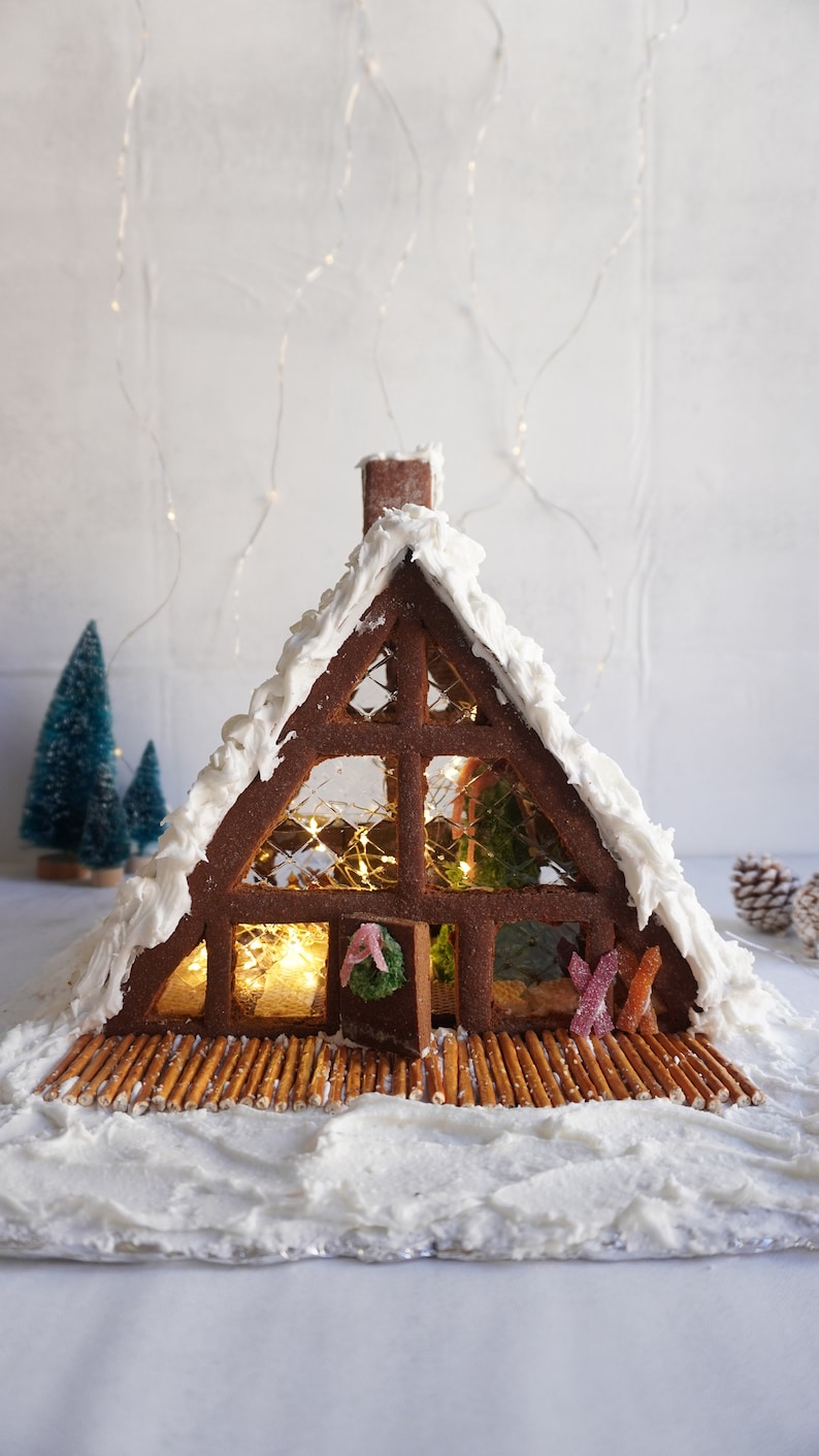 Chalet Gingerbread House Template - Etsy