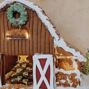 Barn Gingerbread House Template - Etsy
