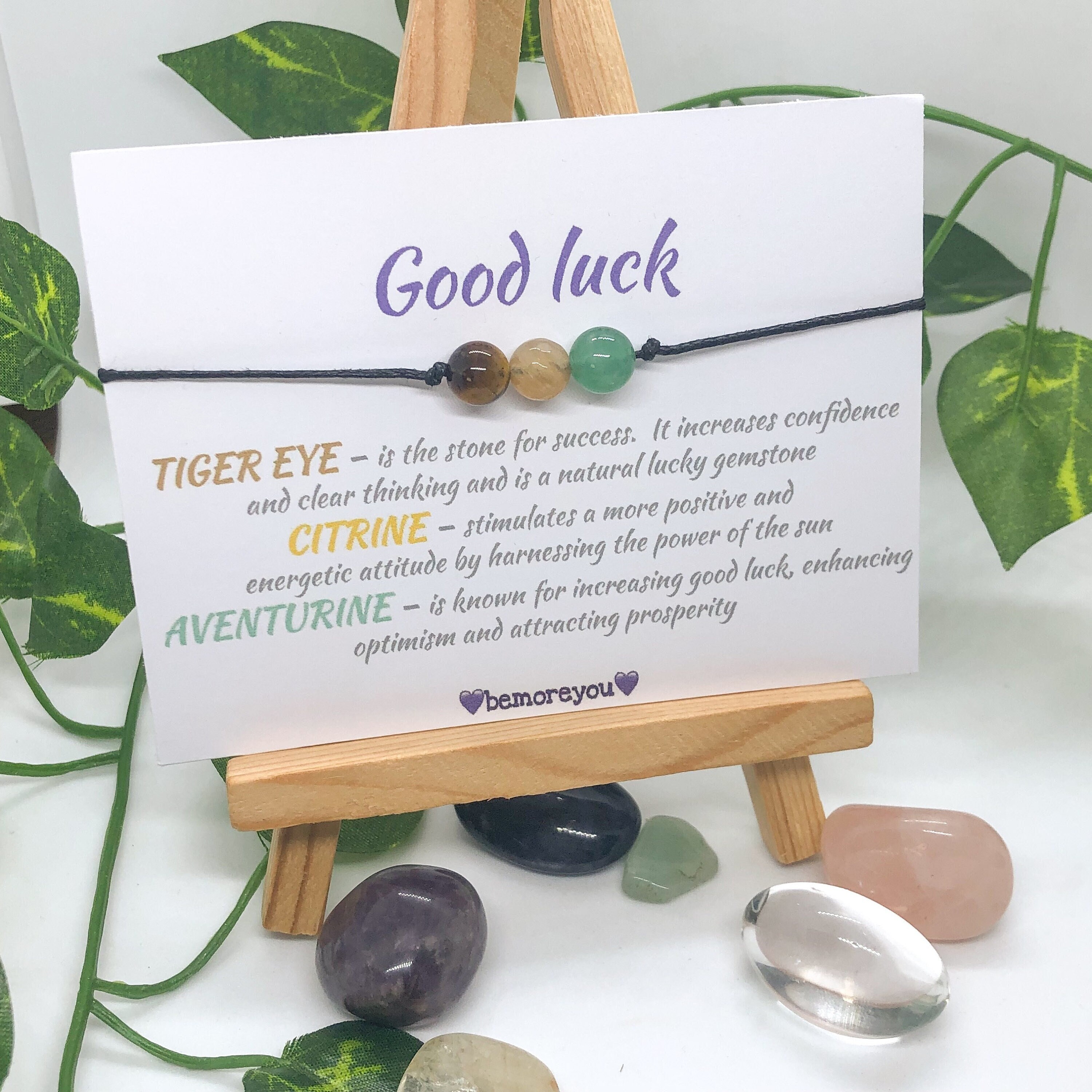 Crystal String Bracelet Good Luck Tiger Eye Citrine - Etsy UK