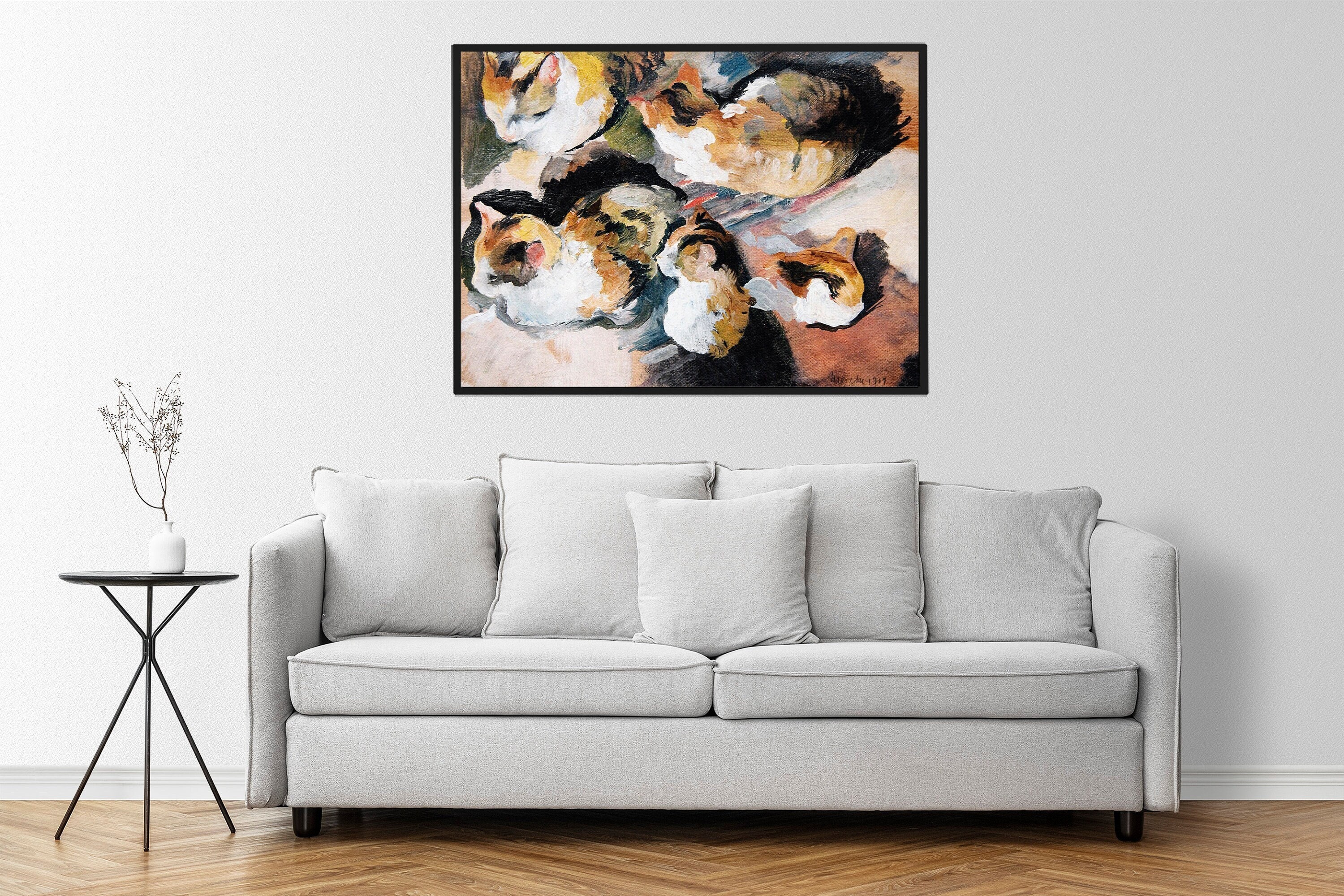 Giclée Prints Canvas Wall Art Print Katzenstudien Study Of A Cat 1909 ...