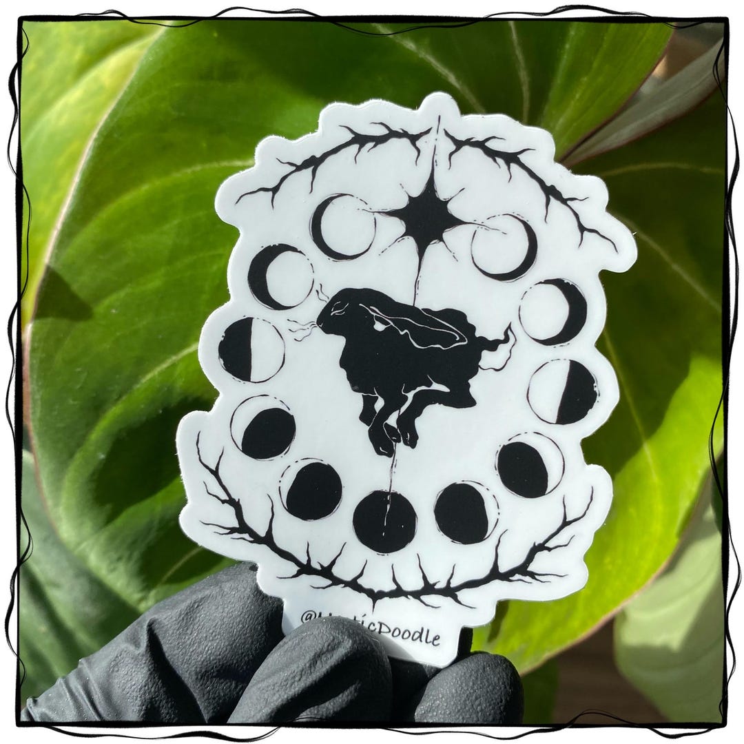 Small Moon Bunny Sticker - Etsy