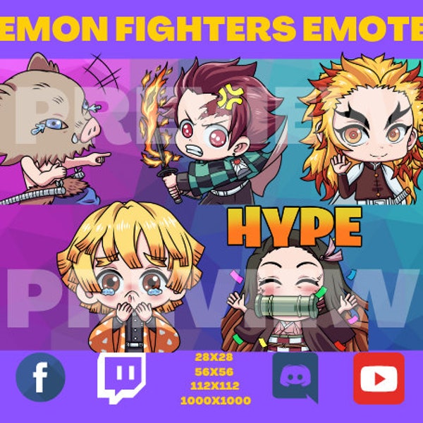 Demon Slayer Twitch Emotes - Etsy