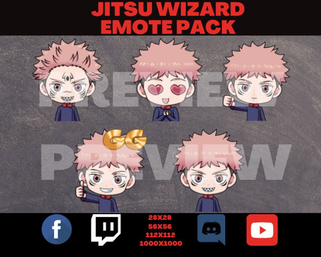 Jutsu Wizard Emote Pack Twitch Emotes Chibi Emotes Anime - Etsy UK