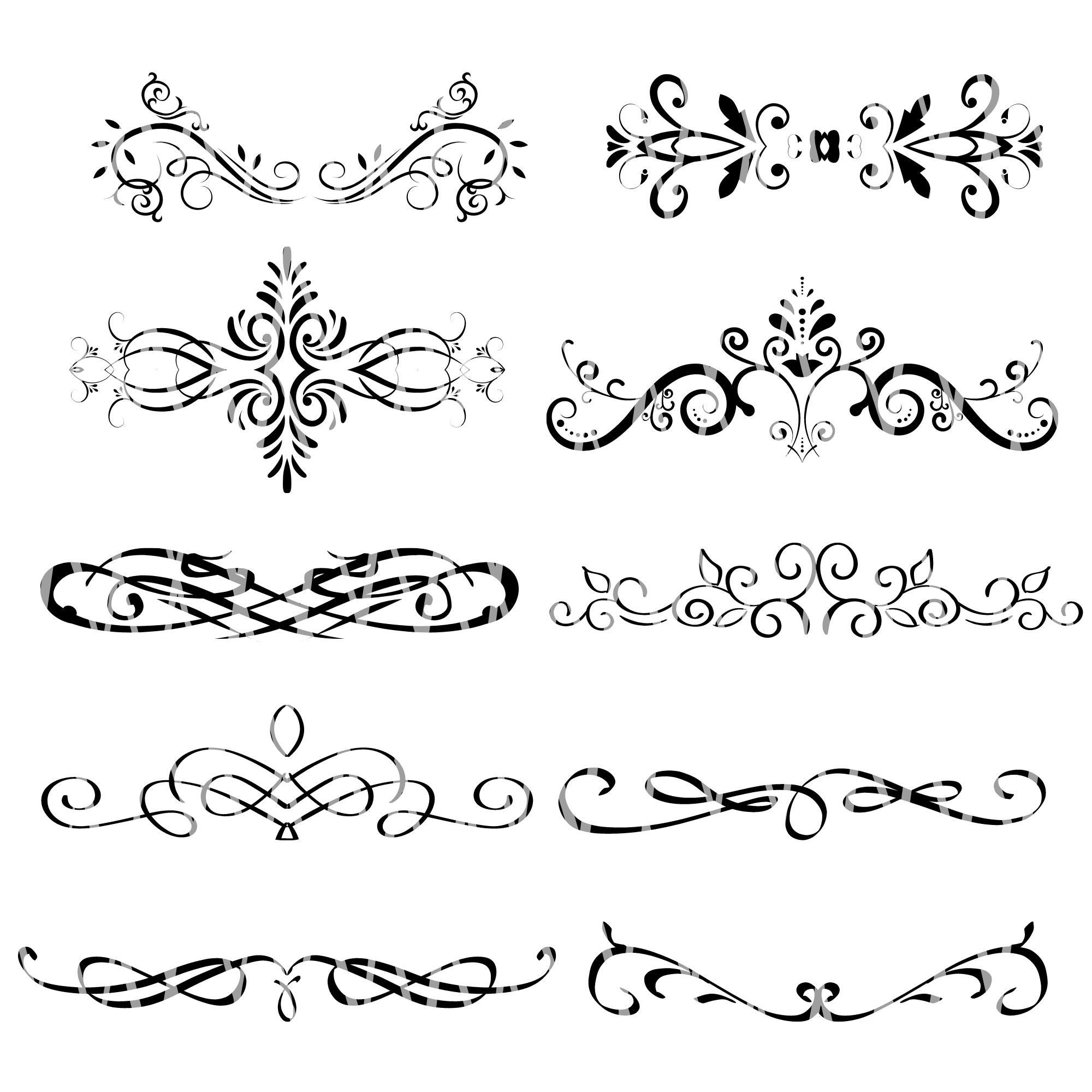 100 Decorative Elements SVG Ornaments Svg Flourishes SVG - Etsy