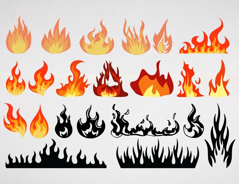 140 Fire Bundle Svg Fireball Svg Fire Svg Flames Svg Fire - Etsy