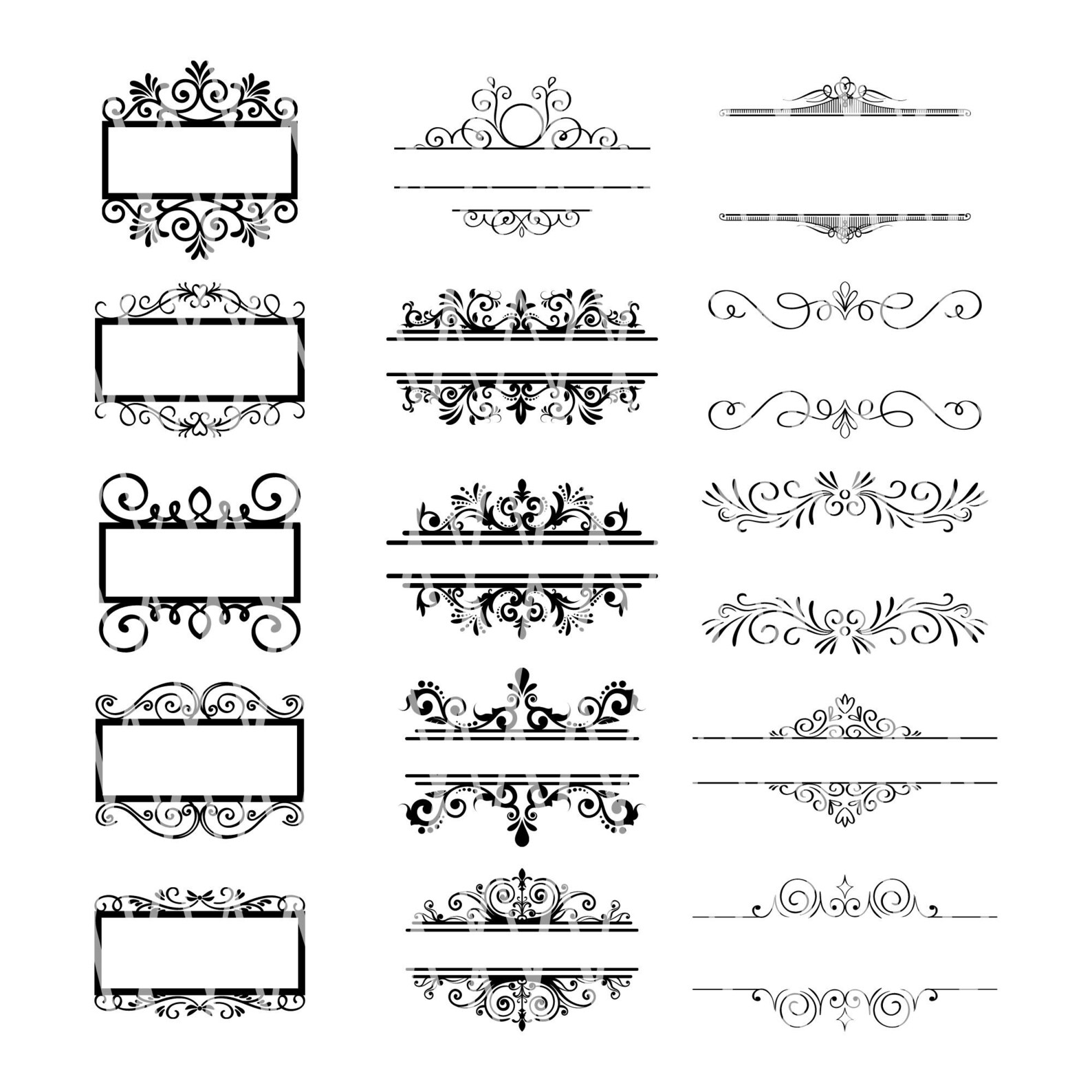 100 Decorative Elements SVG Ornaments Svg Flourishes SVG - Etsy