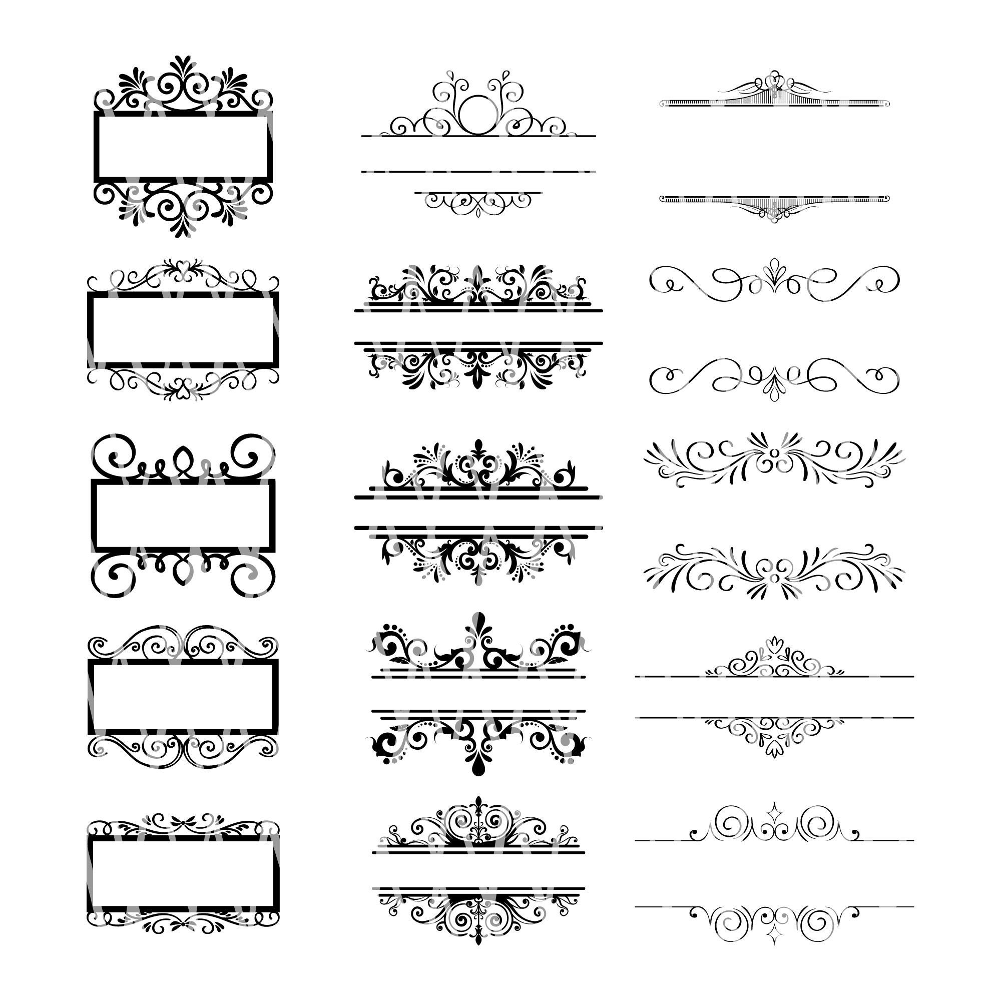 100 Decorative Elements SVG Ornaments Svg Flourishes SVG - Etsy