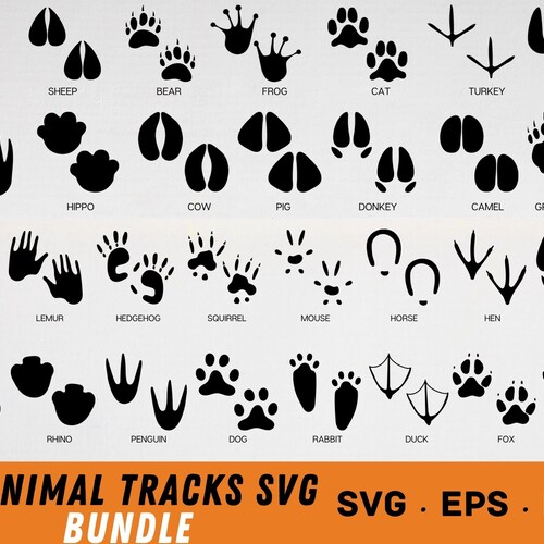 Animal Paw SVG Bundle Animal Tracks Hunting Prints Svg Cameo - Etsy