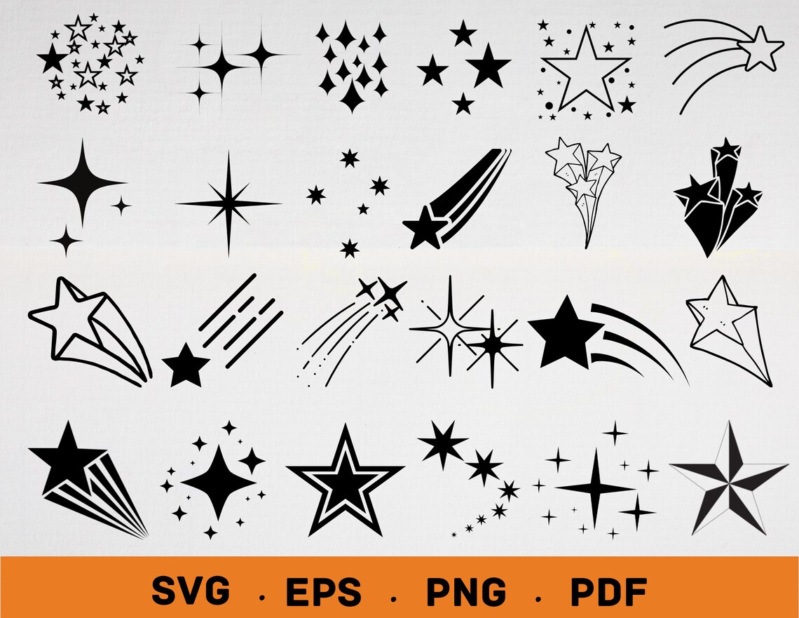 100 Sparkle Stars Svg Bundle Star Clipart Sparkle Stars | Etsy