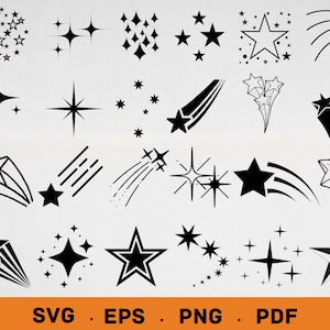 100 Sparkle Stars Svg Bundle, Star Clipart Sparkle, Stars Vector Sky ...