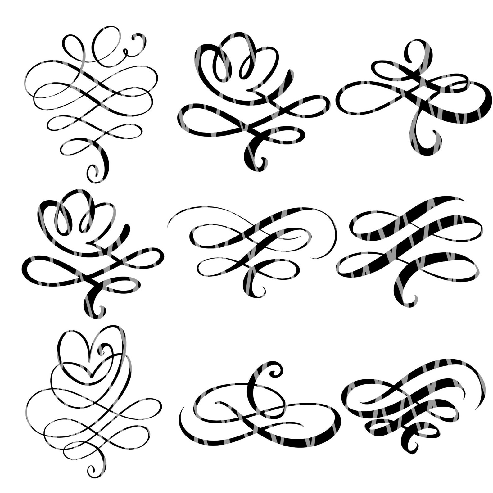 100 Decorative Elements SVG Ornaments Svg Flourishes SVG - Etsy