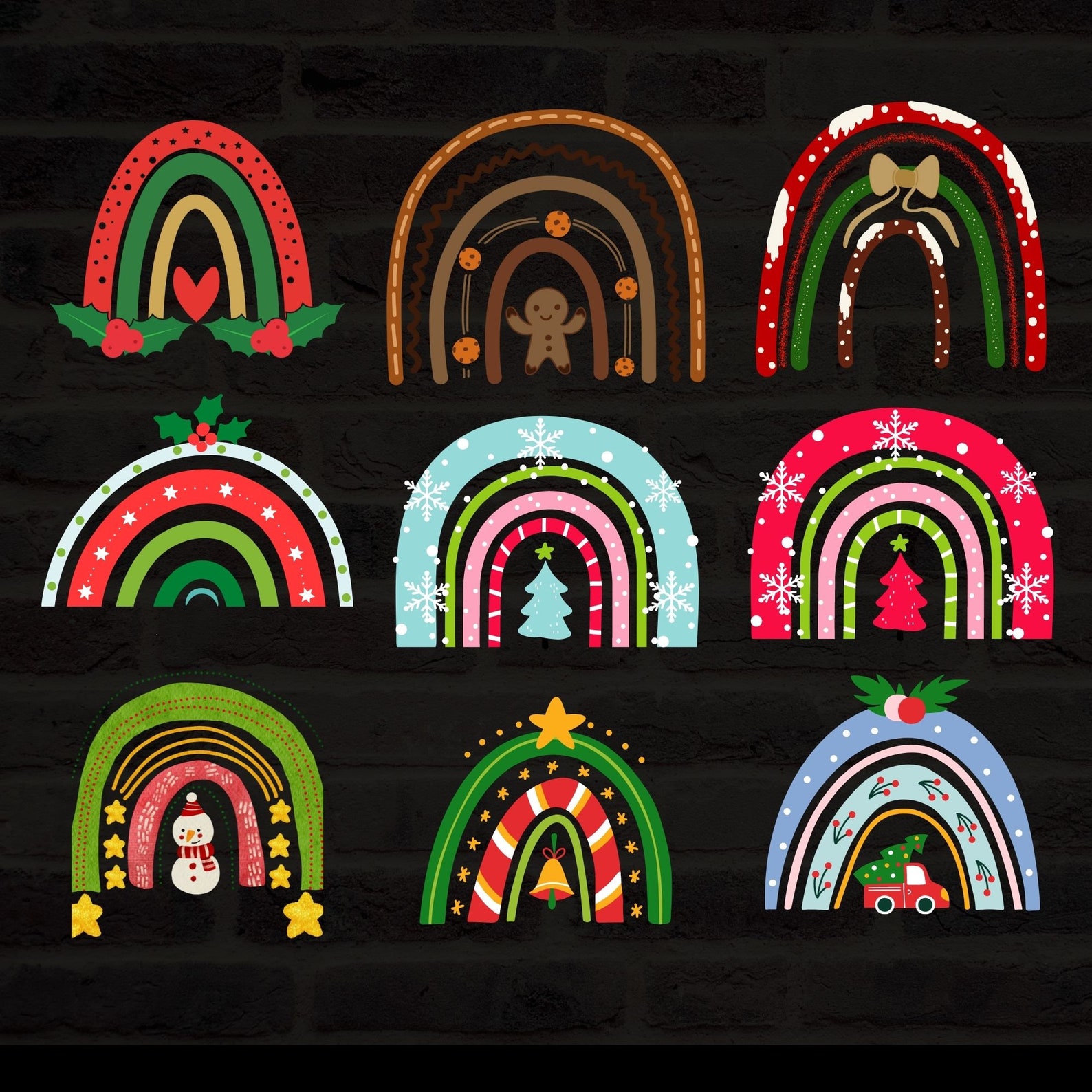 Christmas Rainbow Clipart Christmas Svg Rainbow Clipart - Etsy Canada