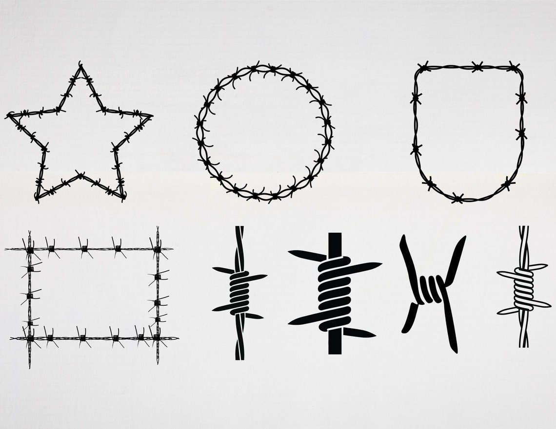 Barbed Wire Svg Barbed Svg Barbed Wire Frame Svg Fence Svg - Etsy