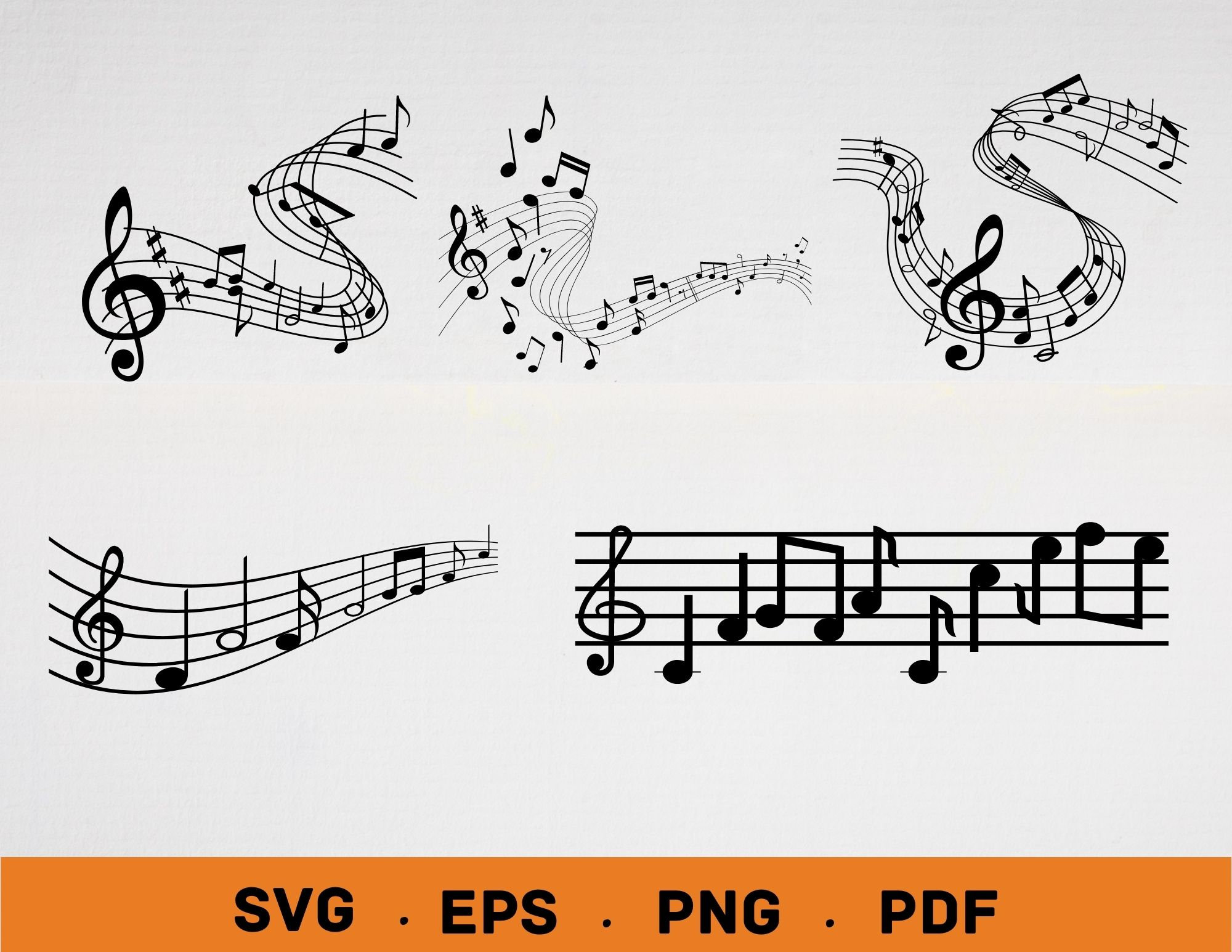 Music Svg Music Notes Svg Music Clipart Notes Treble Clef - Etsy