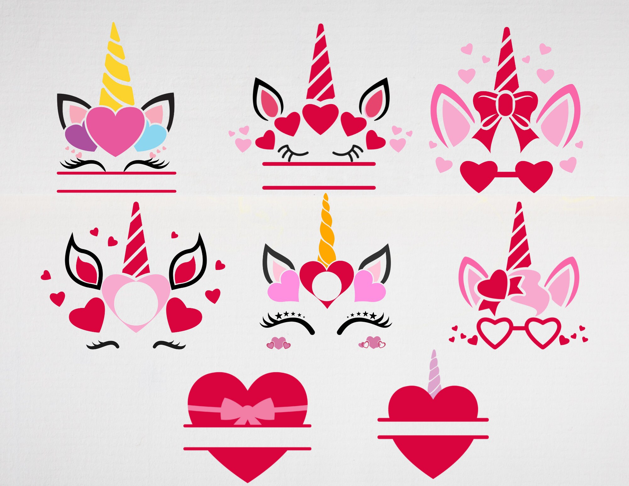 Valentines Unicorn Svg Love Unicorn Svg Girl Heart Unicorn | Etsy