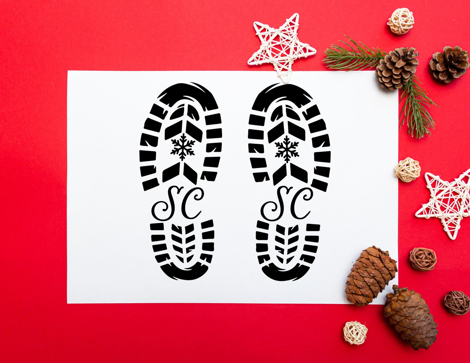 Santa Claus Footprint Svg Santa Footprint Stencil Svg - Etsy Canada
