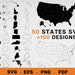 50 States SVG Bundle Outline United States Map Svg State - Etsy