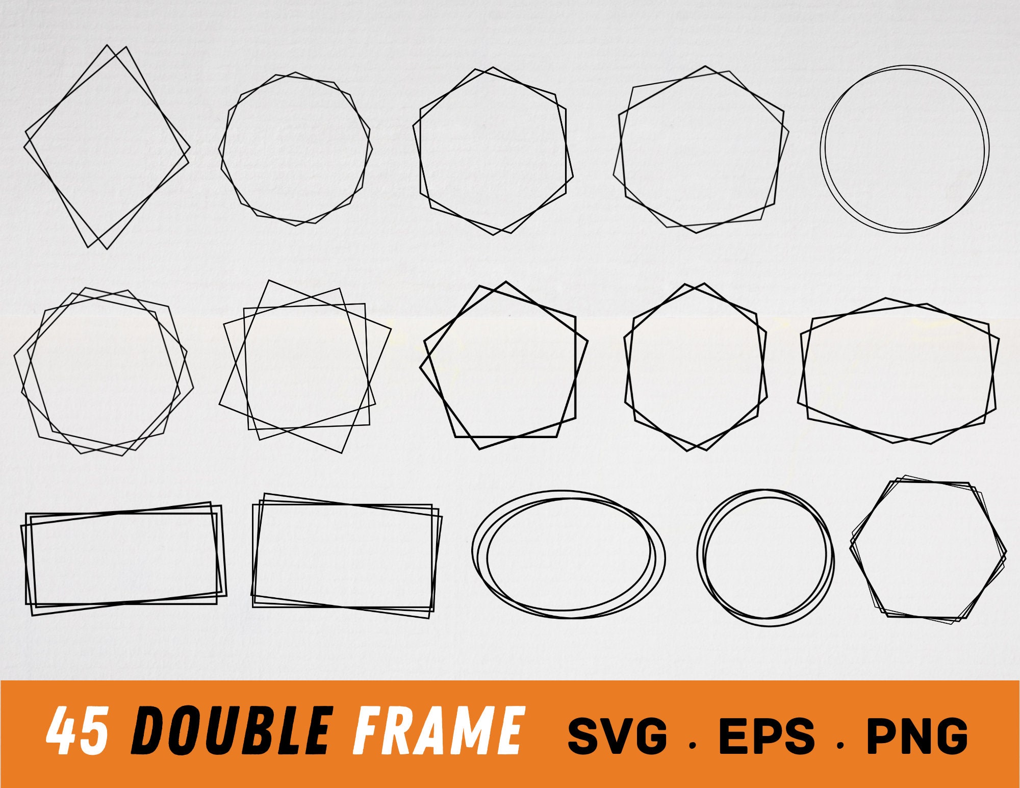 Double Frame SVG Square Frame Svg Double Border Svg Circle - Etsy Canada